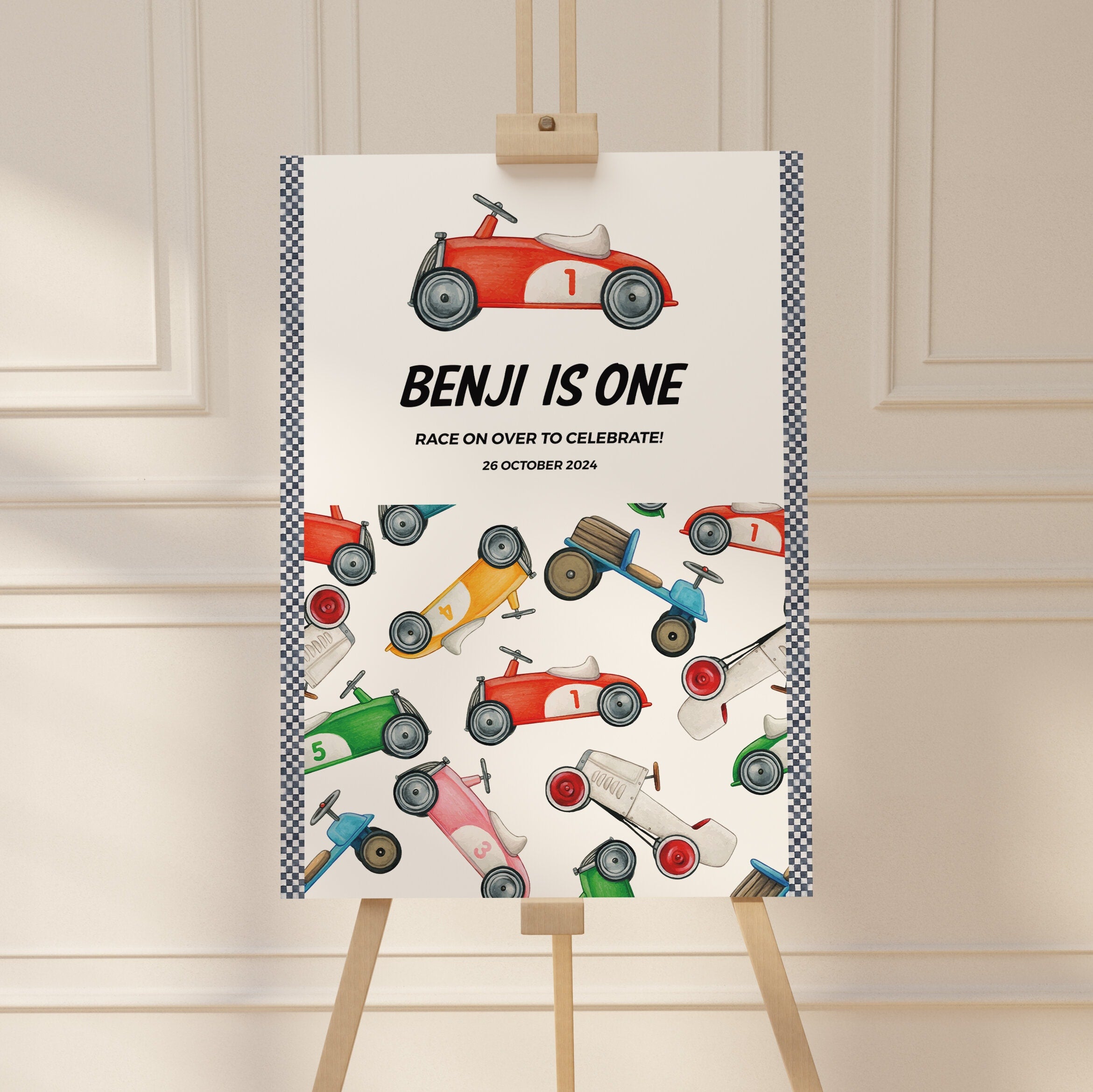 Cars Kids Birthday Party Welcome Sign