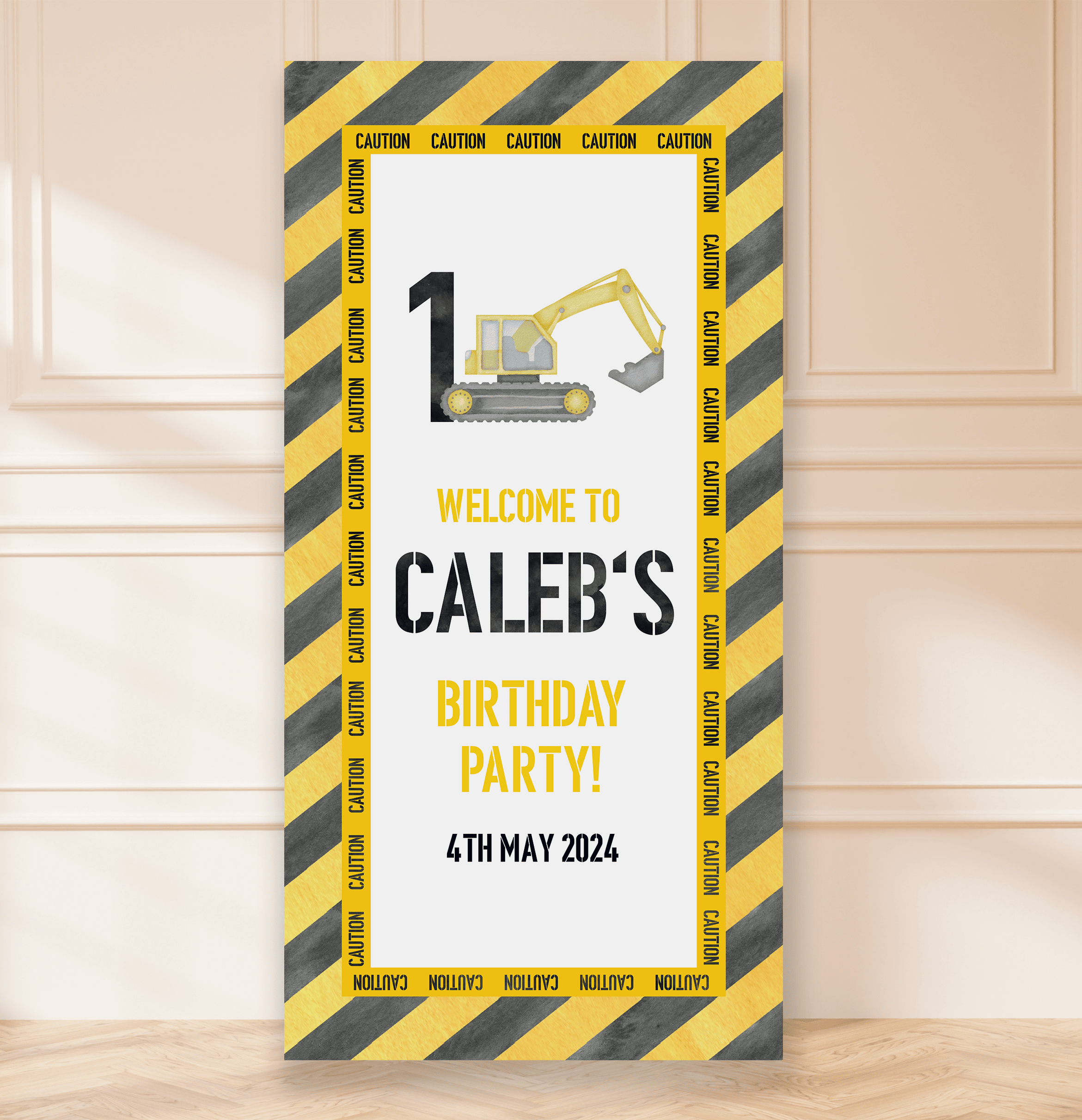 Construction Kids Birthday Party Backdrop