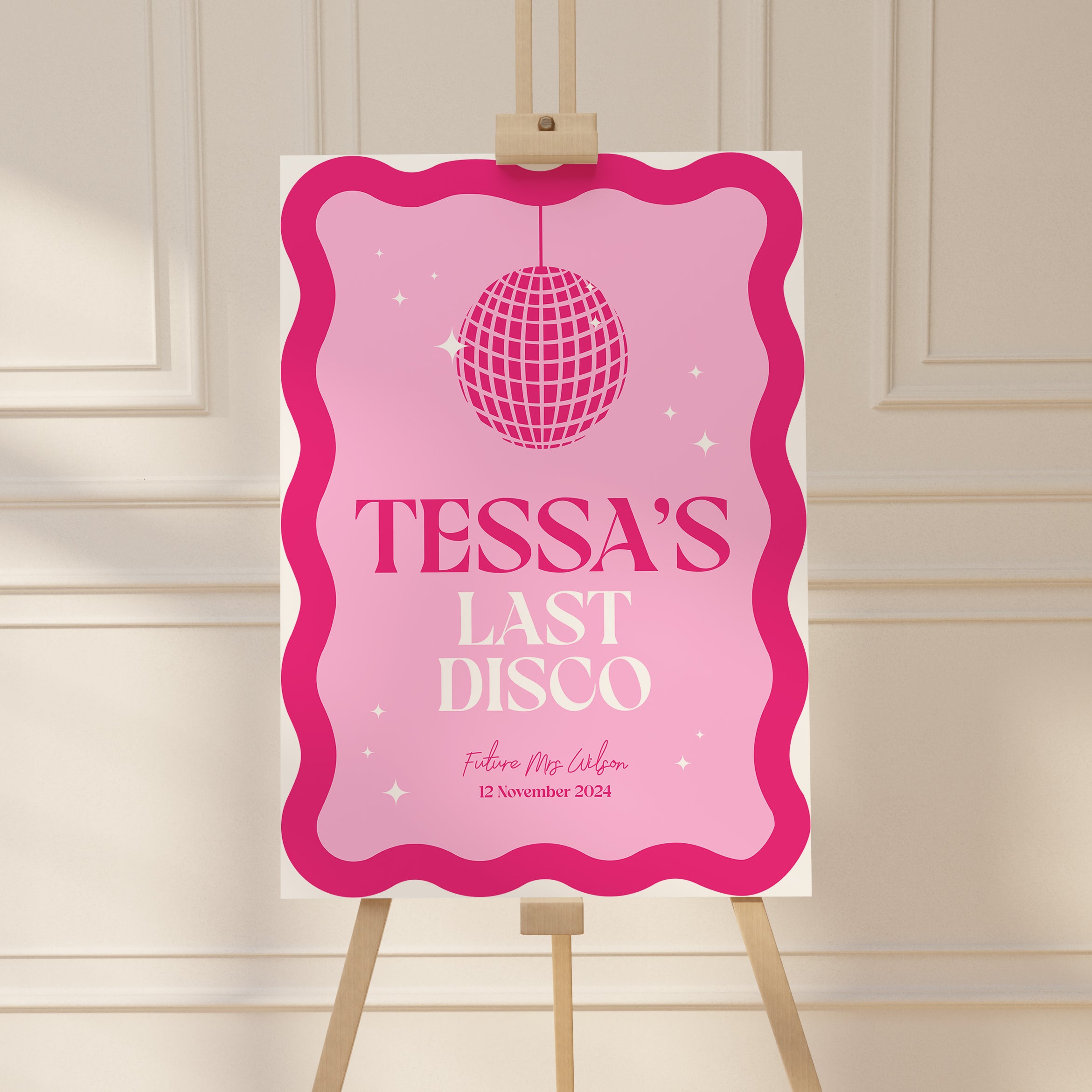 Ripple Edge Disco Party Welcome Sign