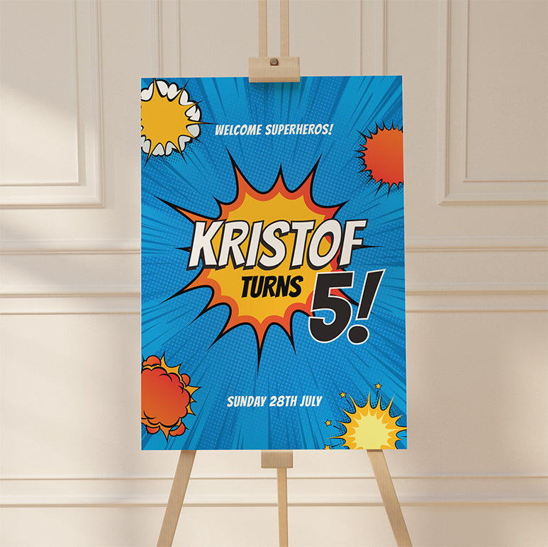Superhero Party Signs A Superhero Party | Gray House Studio