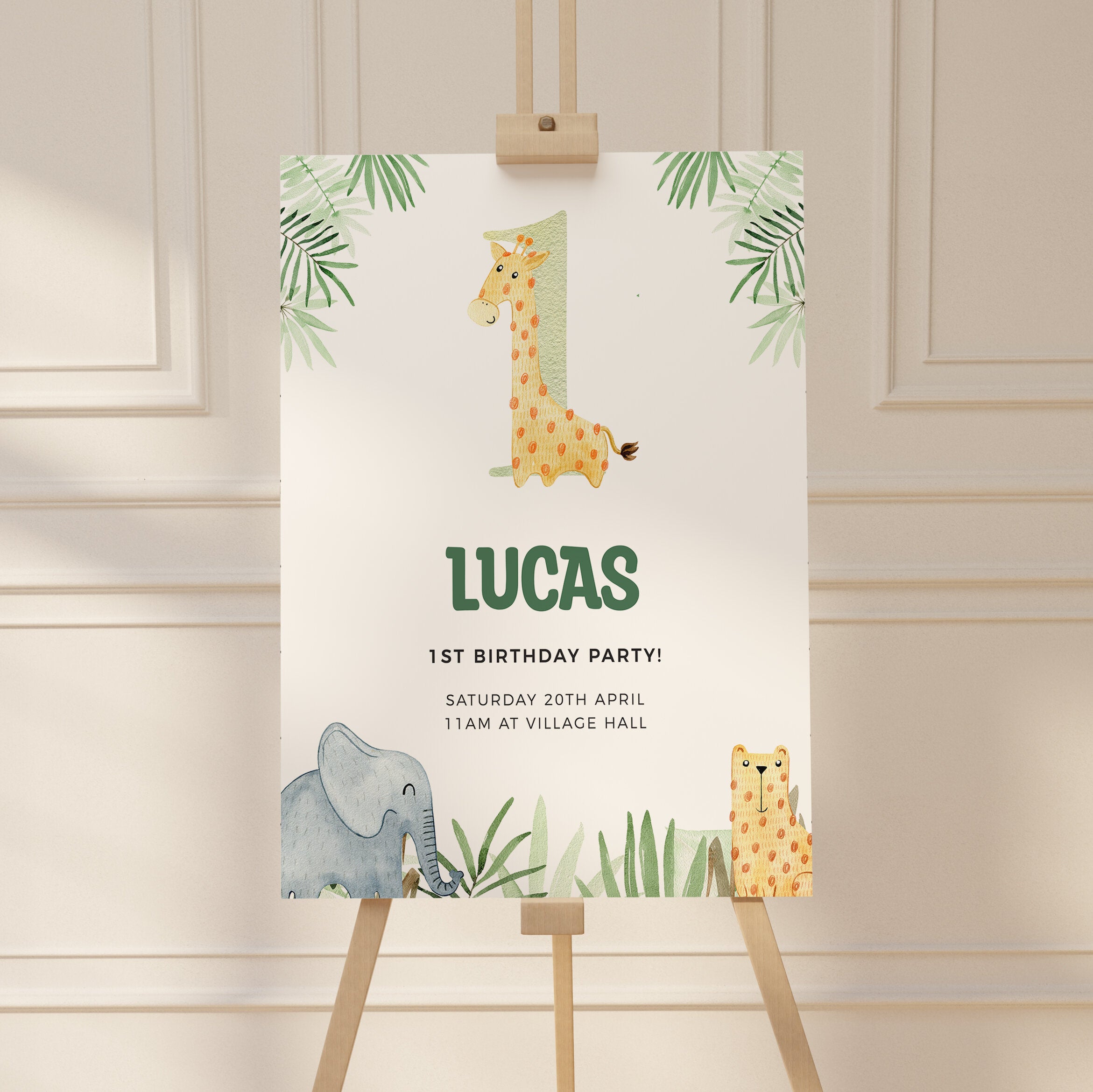Safari Kids Birthday Party Welcome Sign