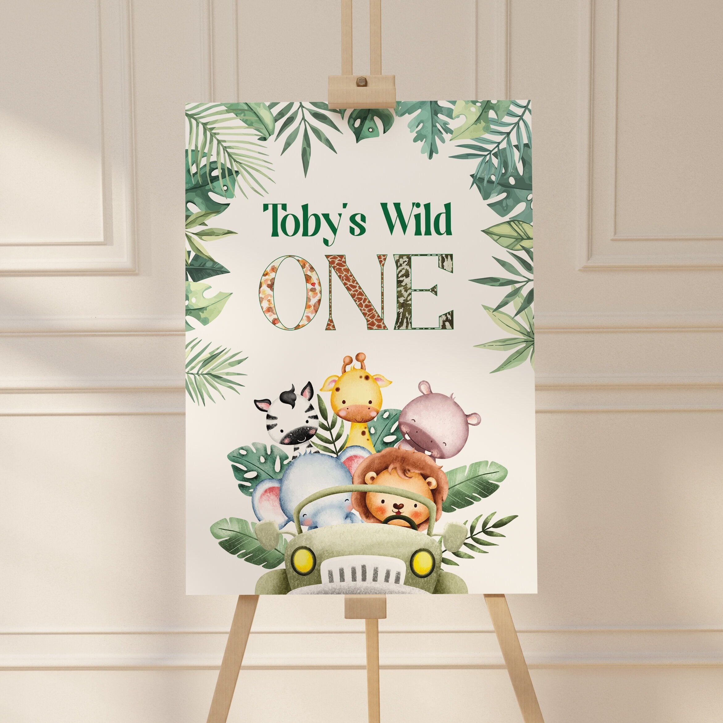 WILD ONE Kids Birthday Party Welcome Sign