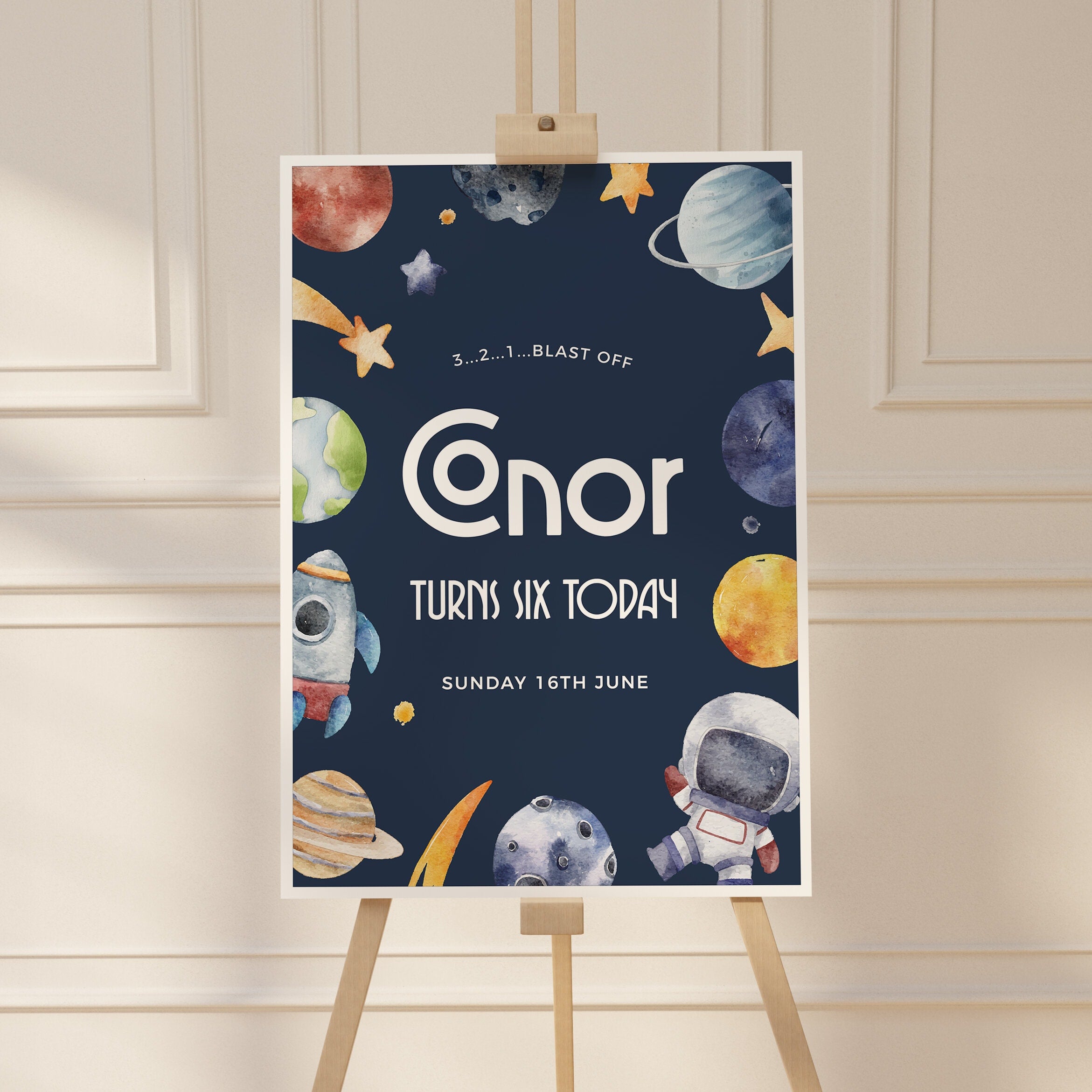 Space Kids Birthday Party Welcome Sign