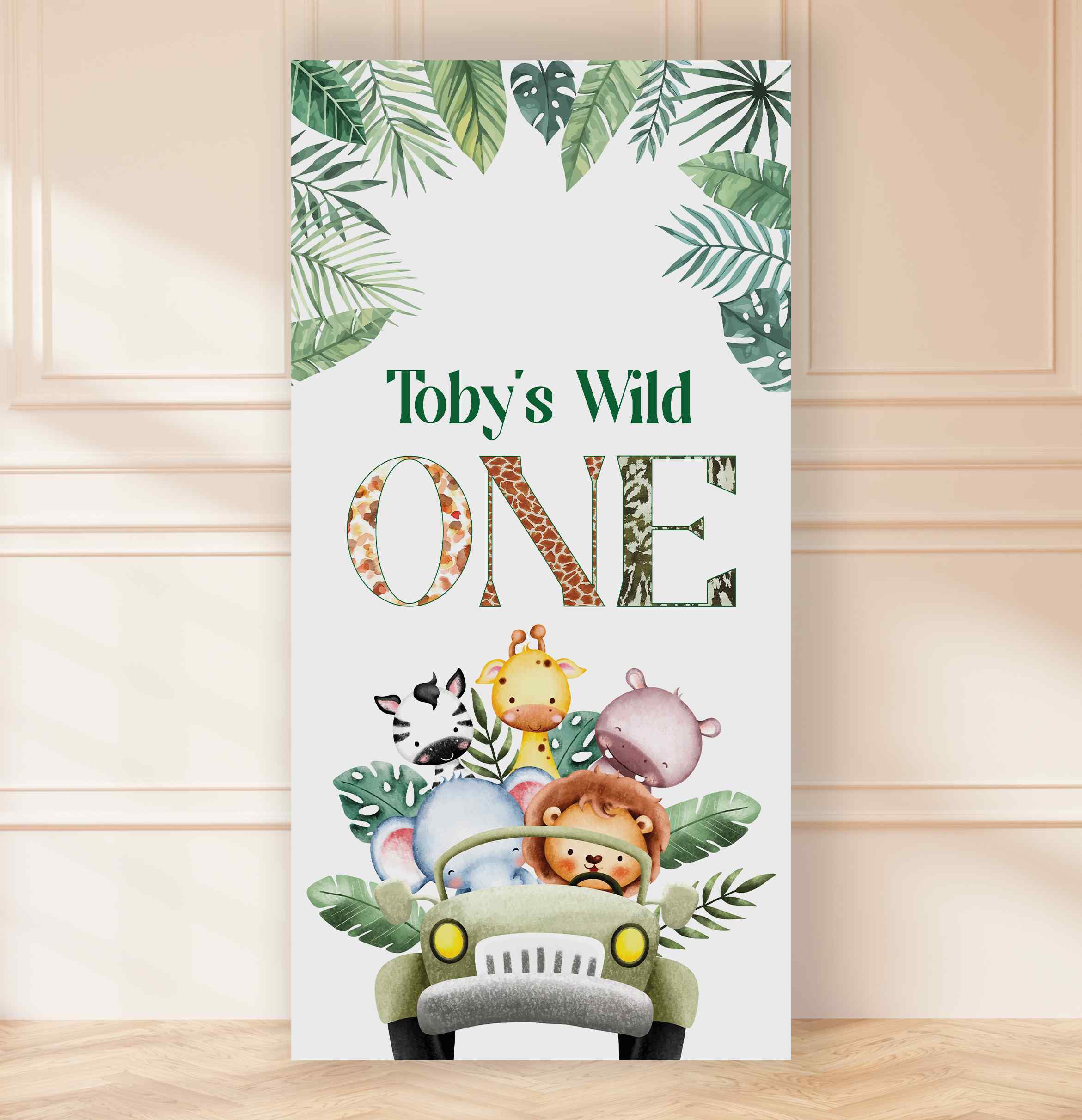 Safari 'WILD ONE' Party Backdrop