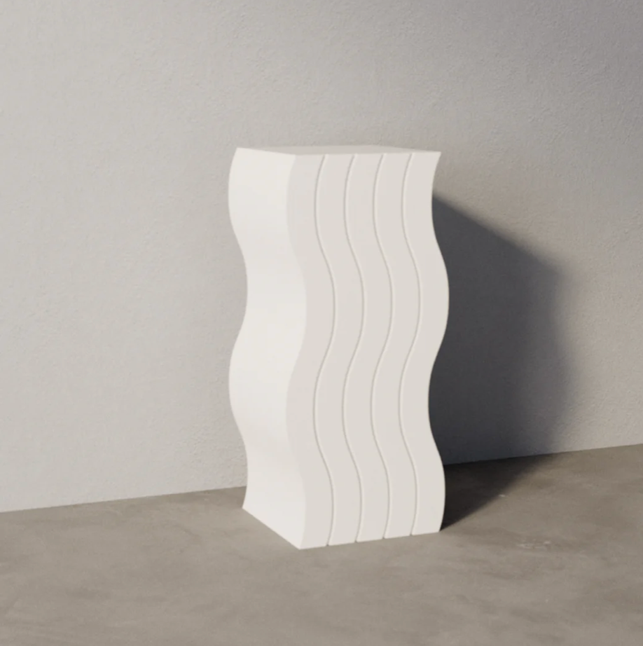 Dare Productions Wave Plinth painted #ffe4e1 and FR MDF Upcharge on ba